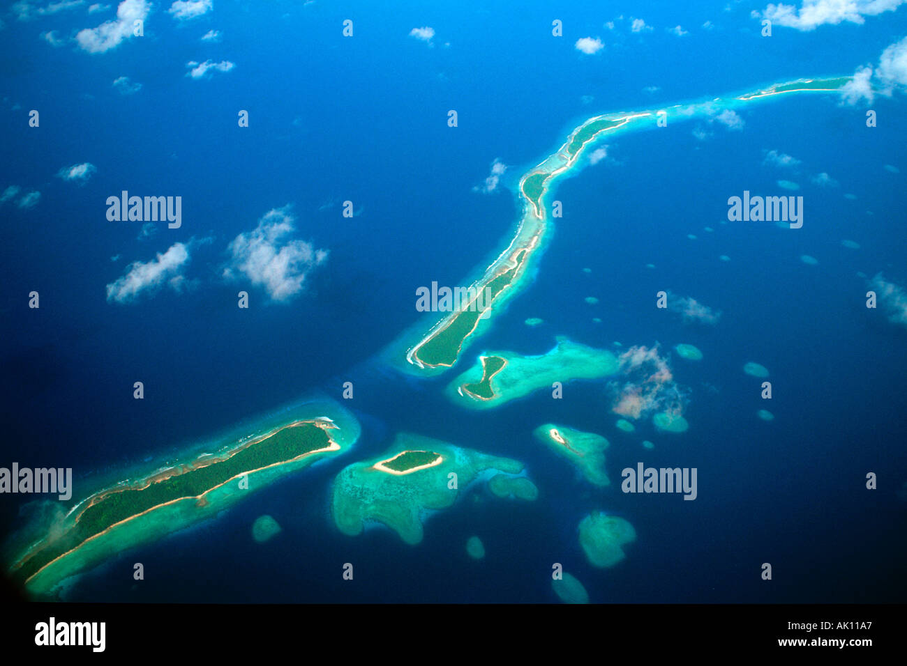 Aerial view of Kuwajelein atoll Marshall Islands N Pacific Stock Photo ...