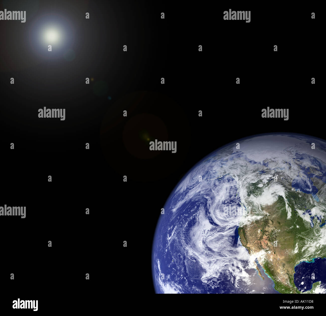 Mysterious Light in Space and satellite image of the Earth Earth from ...