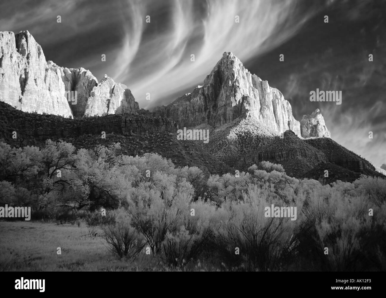 Infrared image of the Watchman Formation Zion National Park Utah Stock ...