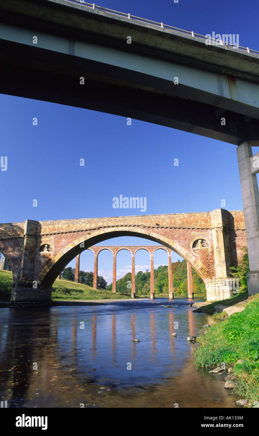 Tweed road and rail bridges hi-res stock photography and images - Alamy