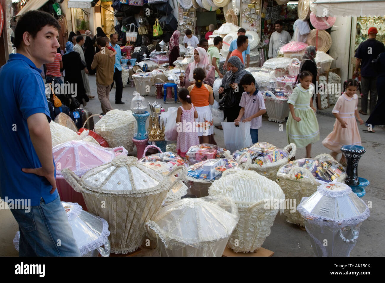 Tripoli Libya Medina Street Scene Wedding Gift Baskets Stock Photo - Alamy