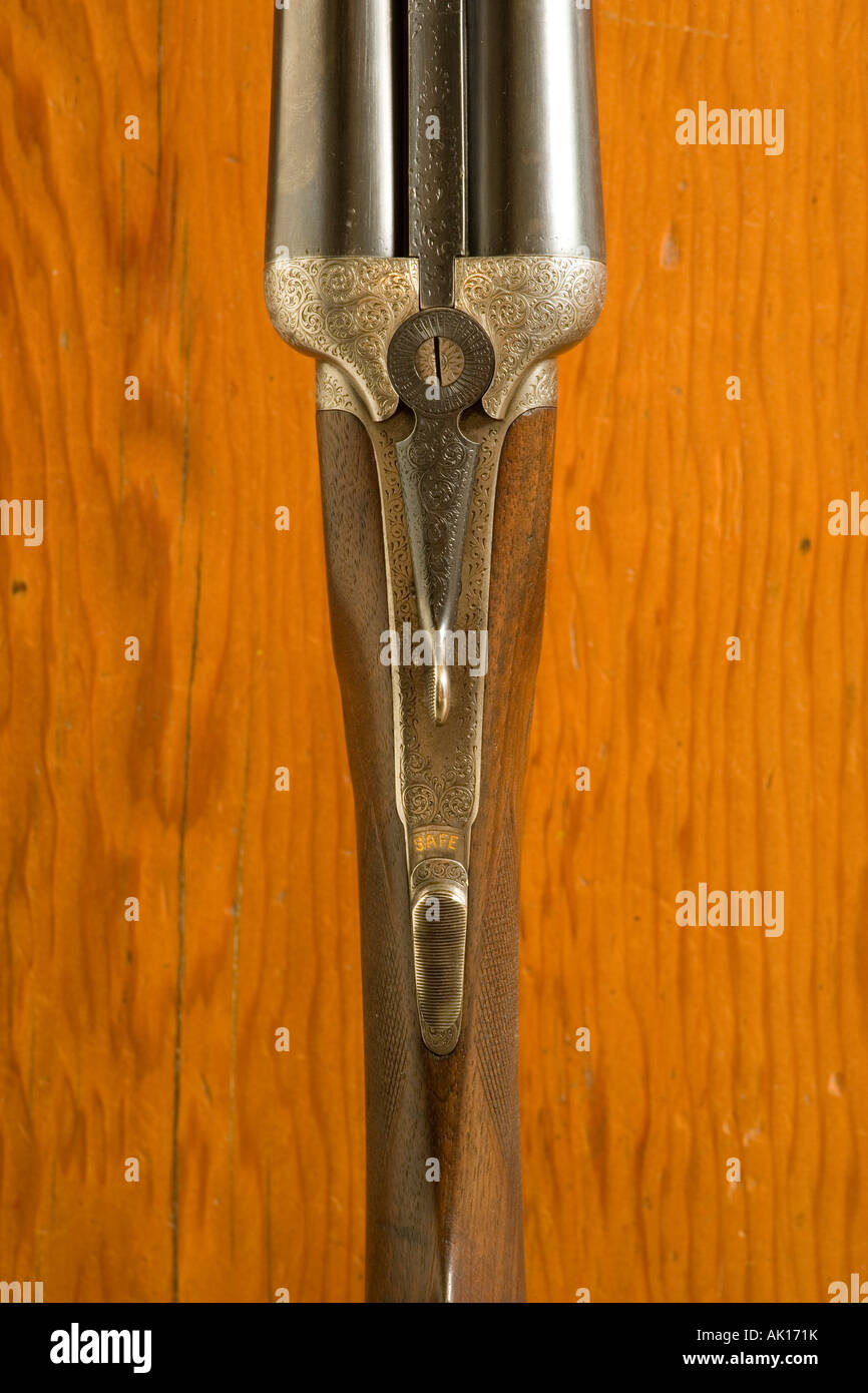 Side by side shotgun action from above Stock Photo - Alamy