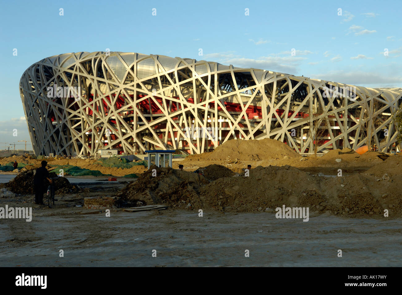 The construction site of the National Stadium known as the Bird Nest ...