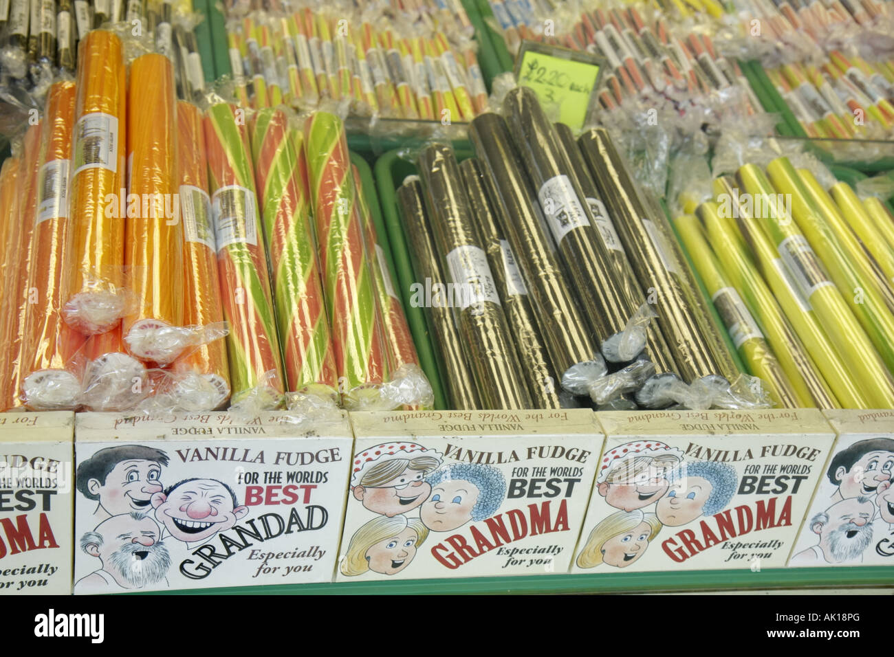 UK England North Yorkshire,Whitby,Sandgate,candy shop window display ...