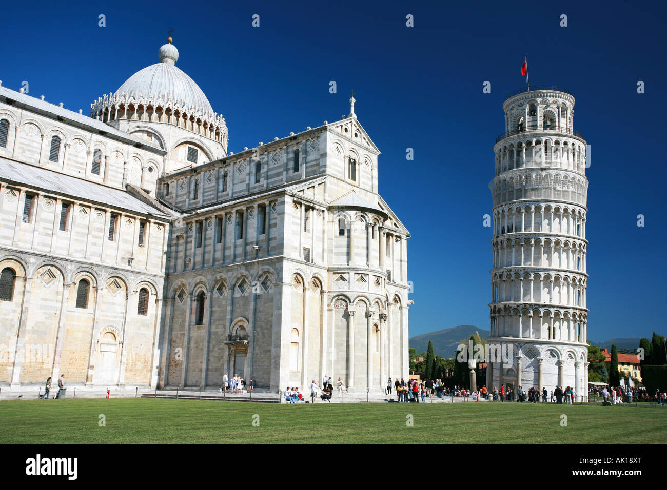 The Leaning Tower of Pisa and Duomo Cathedral Tuscany major tourist ...