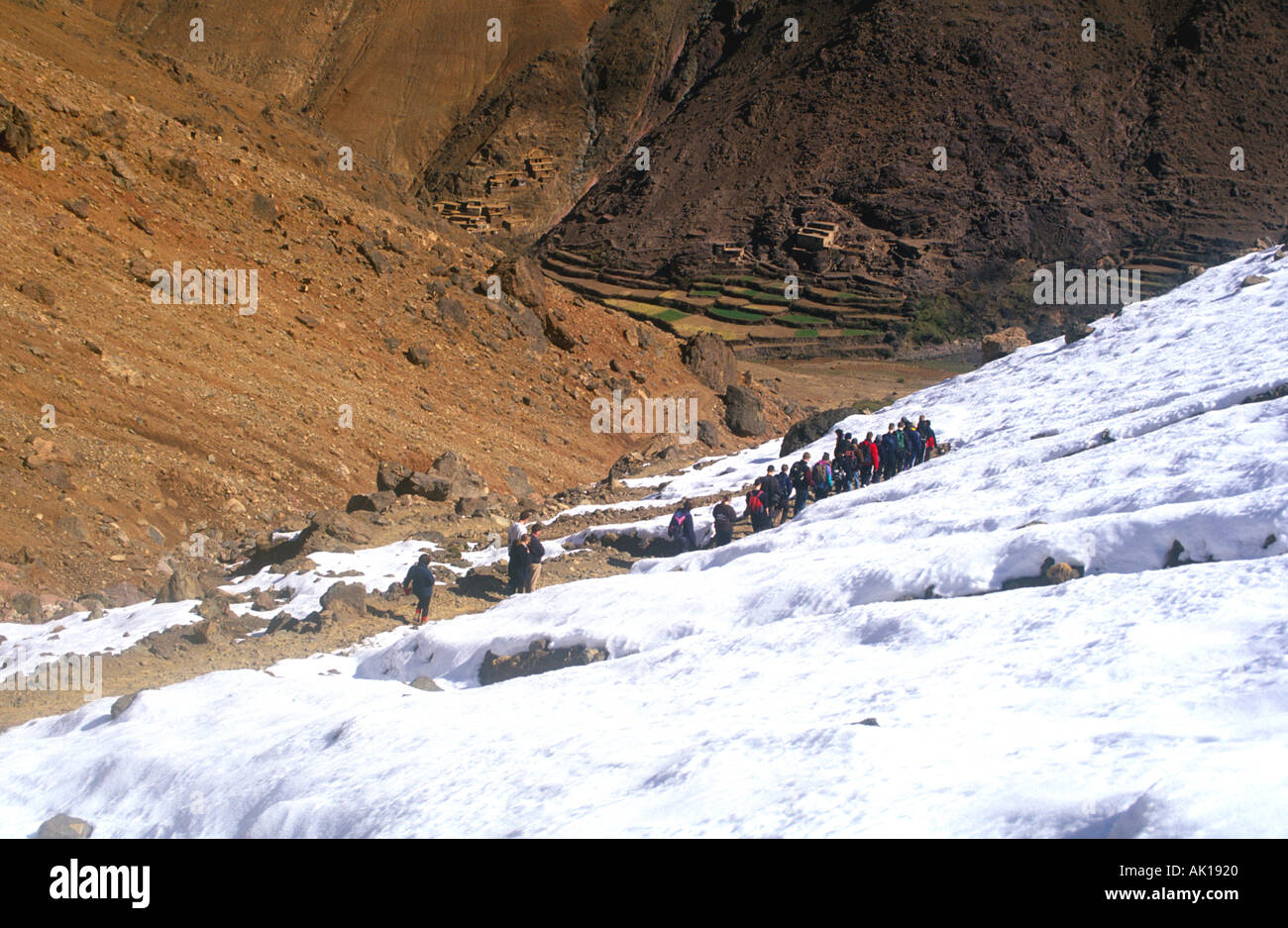 Trekking in the Atlas Mountains in winter near Imlil and the Jebel ...