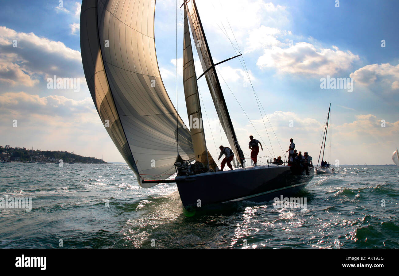 sail trimming sprint for the finish line Stock Photo - Alamy
