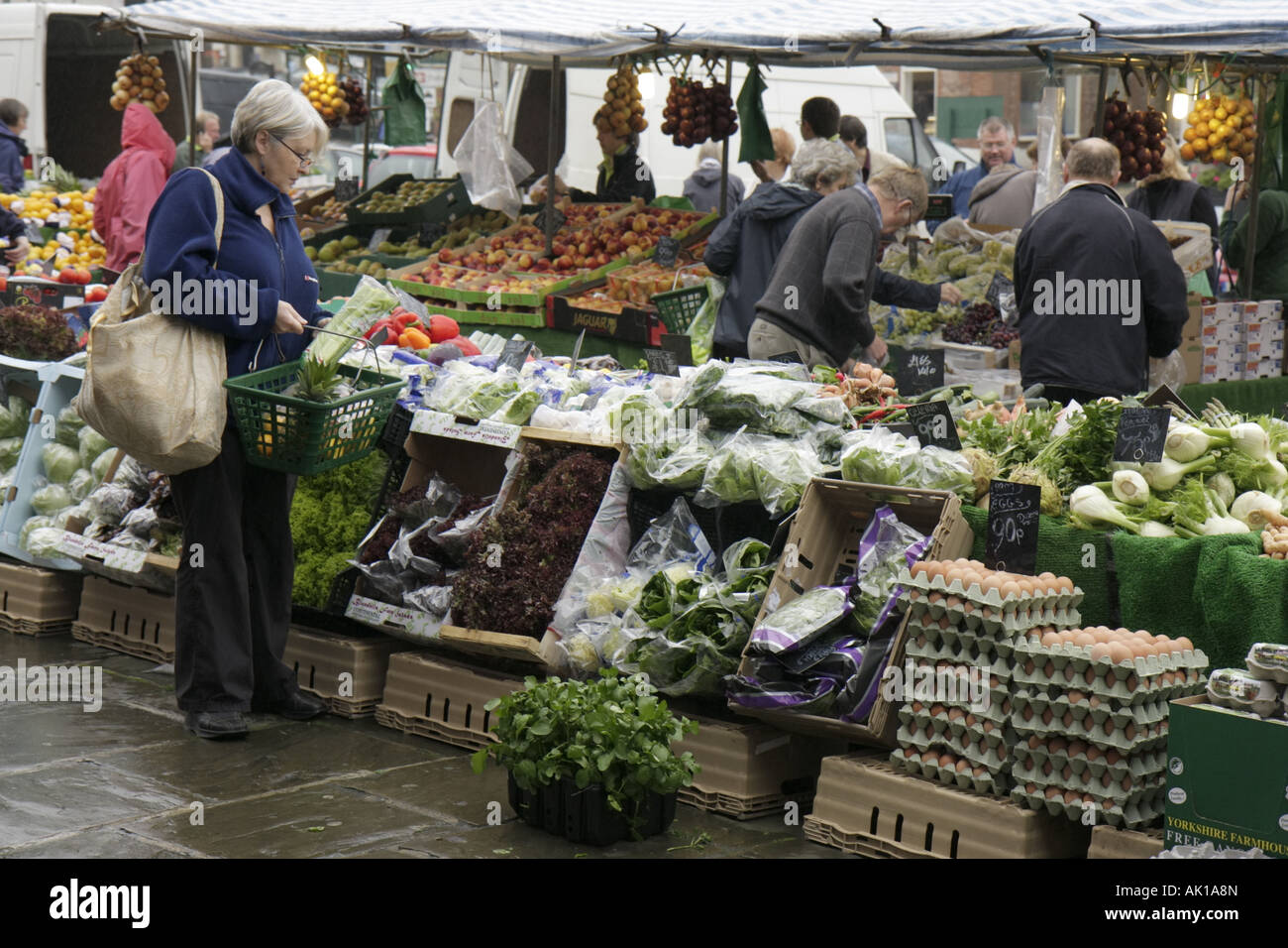 UK England North Yorkshire,Thirsk,Market Place,farmers market,produce ...