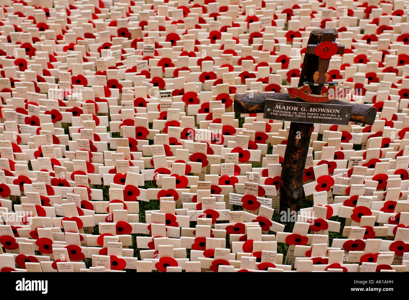 A cross in the Field of Remembrance in Wesminster Abbey dedicated to ...
