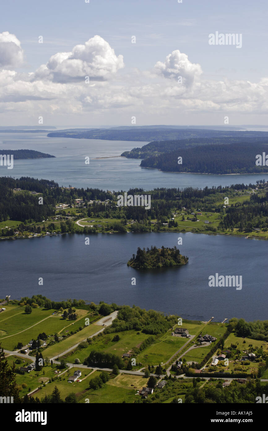 Aerial View of Skagit Bay from Fidalgo Island near Anacortes ...