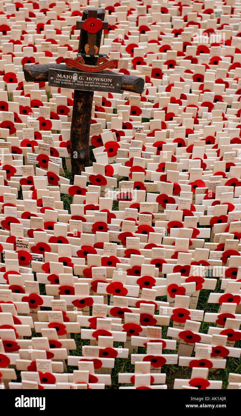 A cross in the Field of Remembrance in Wesminster Abbey dedicated to ...