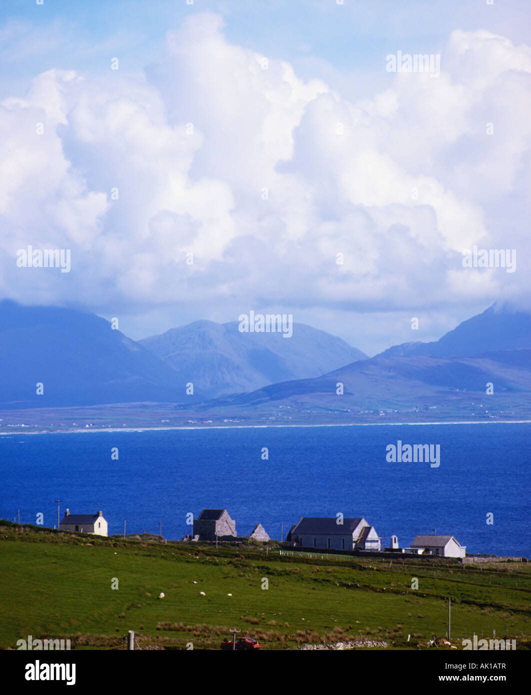 Clare Island, Clew Bay, County Mayo, Ireland, view to Murrisk Stock ...