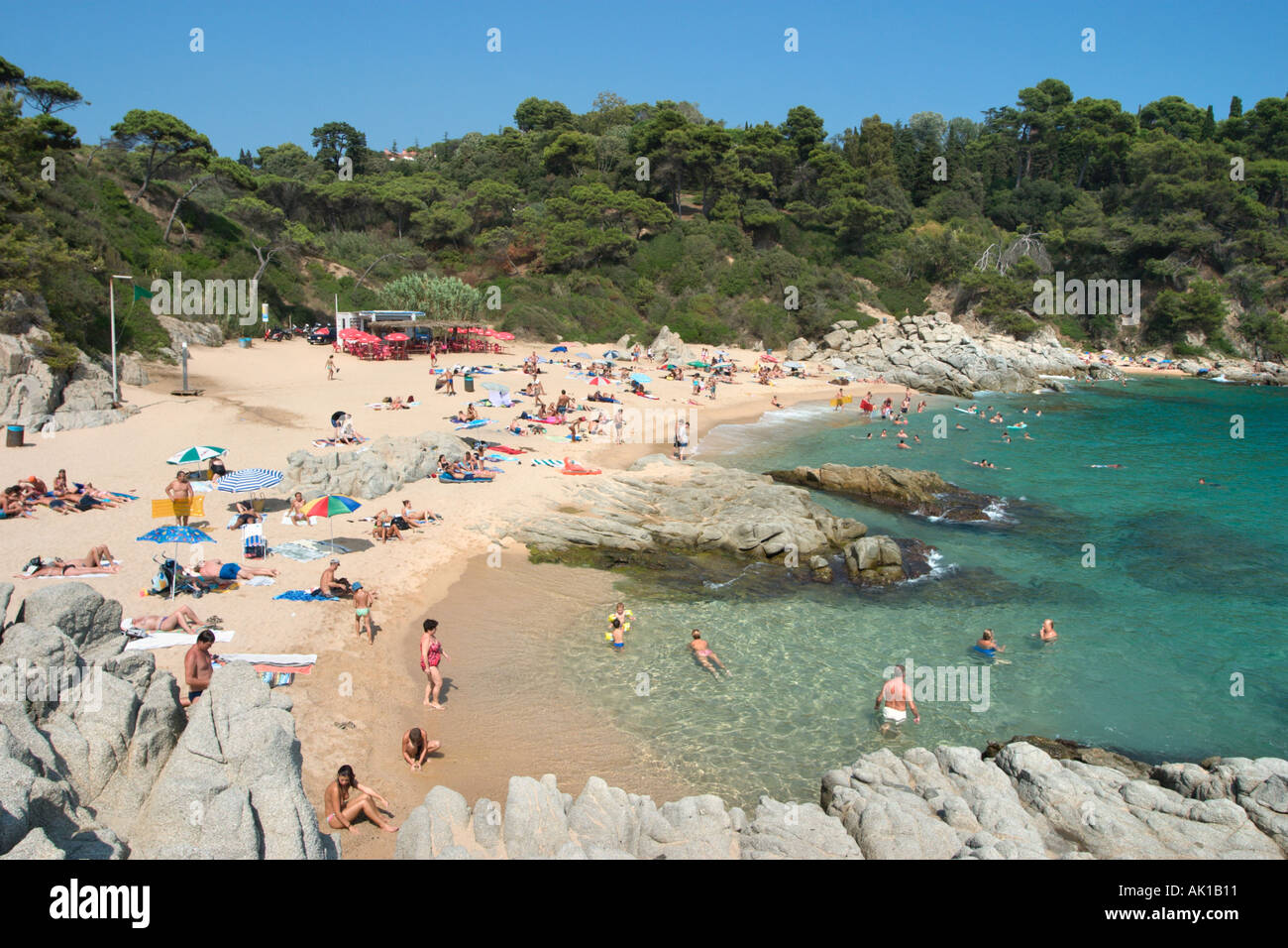 Small beach of Sa Boadella south west of Lloret de Mar, Costa Brava ...