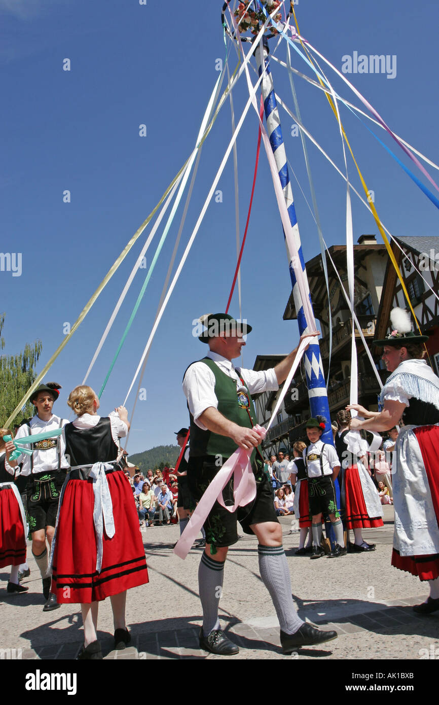 Traditional Maypole Dancing, Leavenworth Washington USA Stock Photo - Alamy