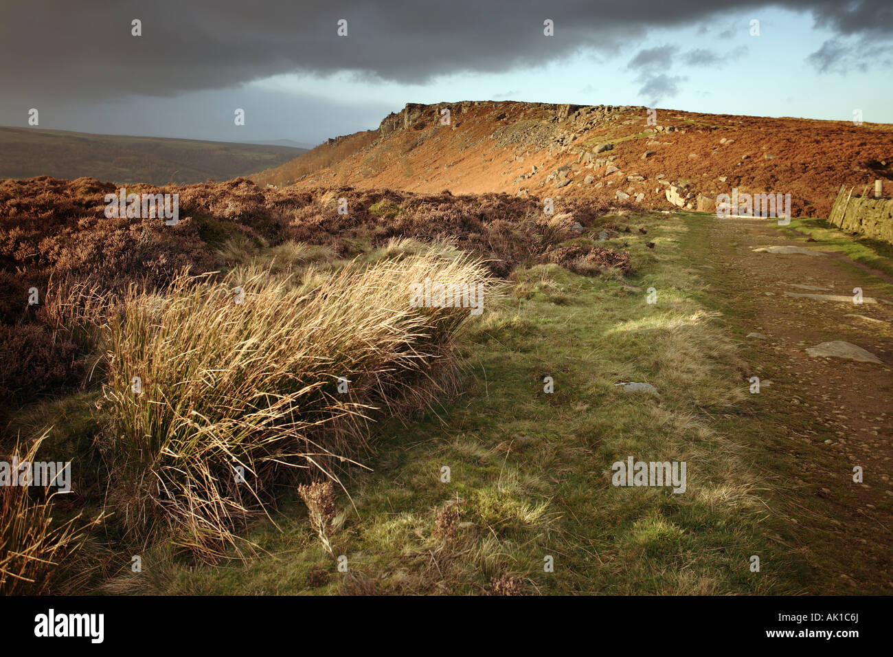 Curbar Edge from Baslow Edge, Derbyshire, England Stock Photo - Alamy