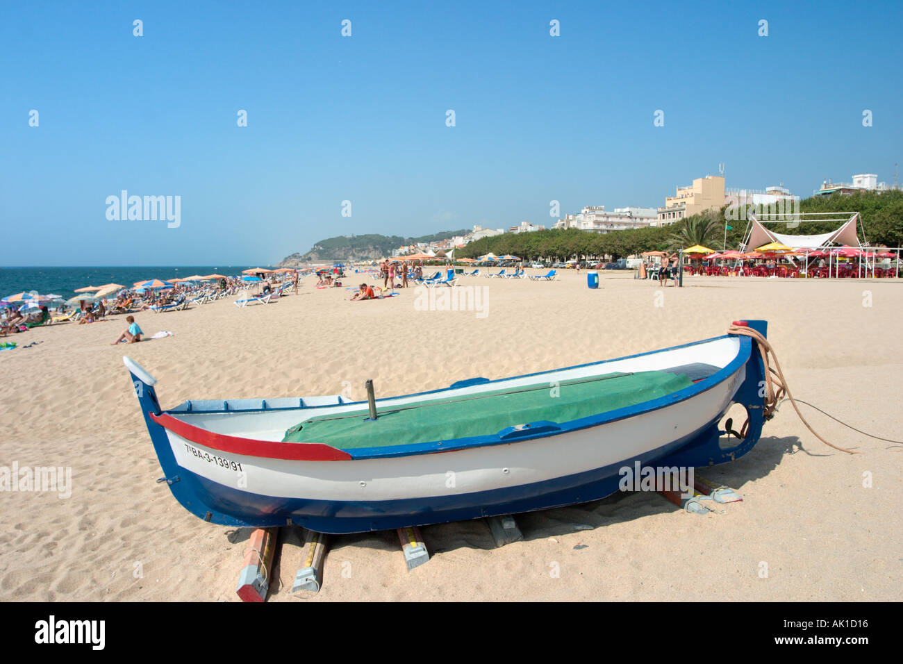 Main beach in Calella, Costa Brava, Catalunya, Spain Stock Photo - Alamy