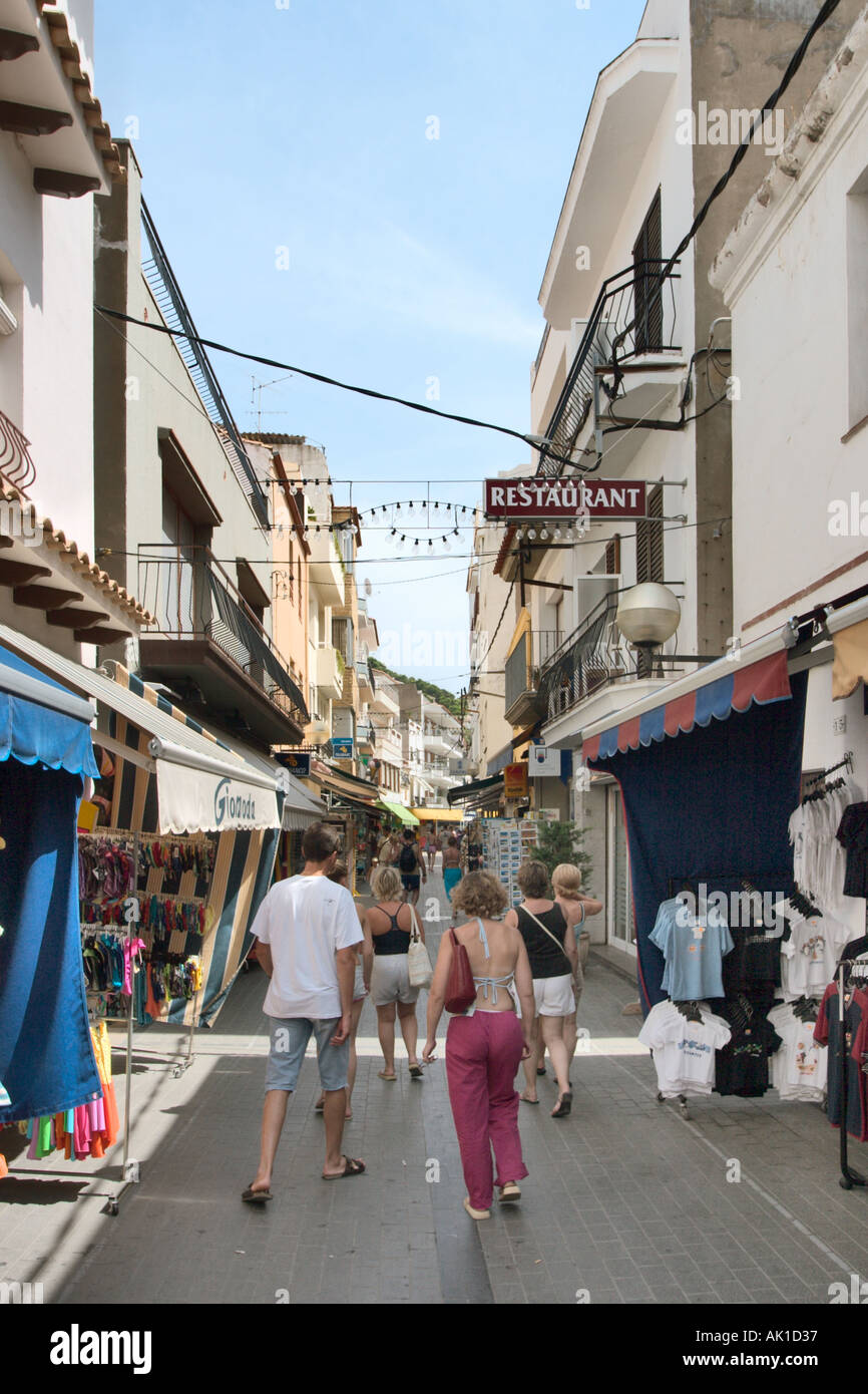 Shops in the resort centre, L'Estartit, Costa Brava, Catalunya, Spain ...