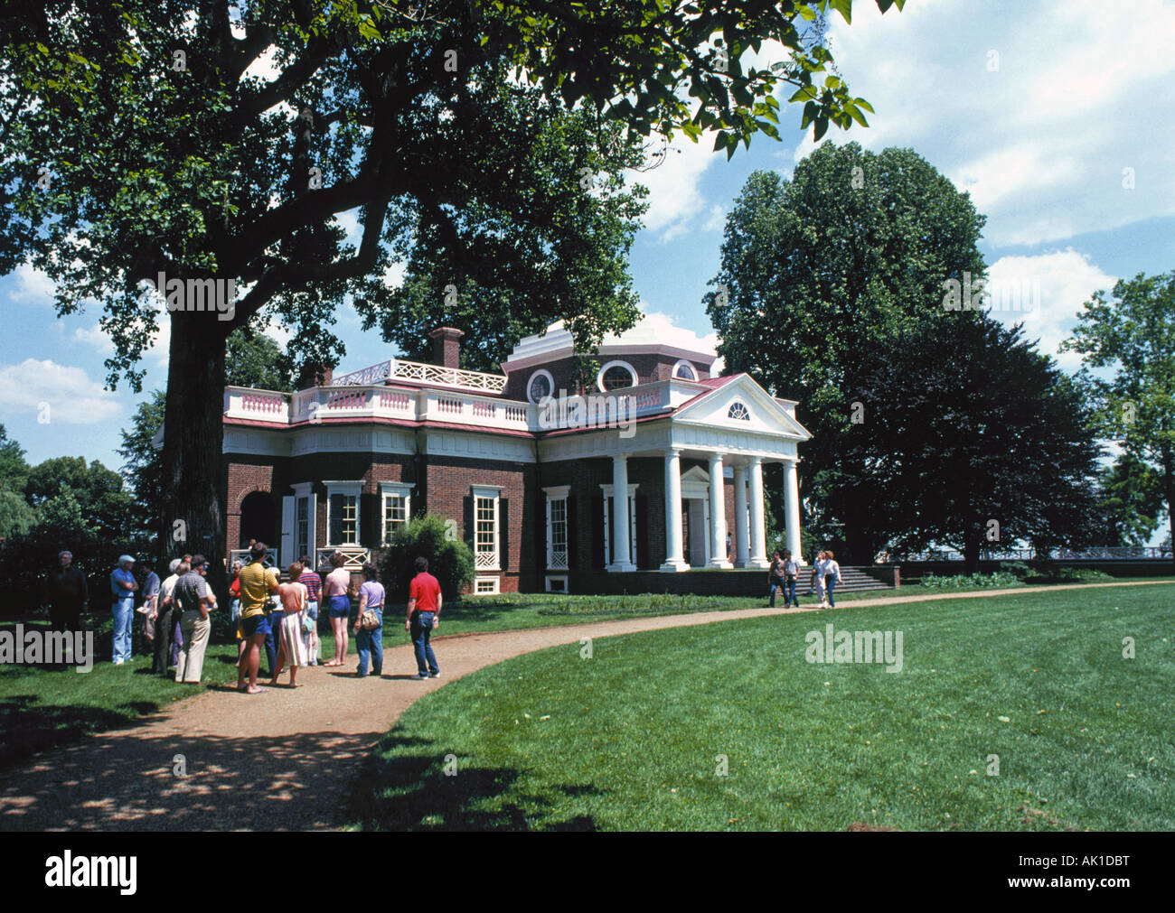 The main house and gardens at Monticello home of Thomas Jefferson third ...