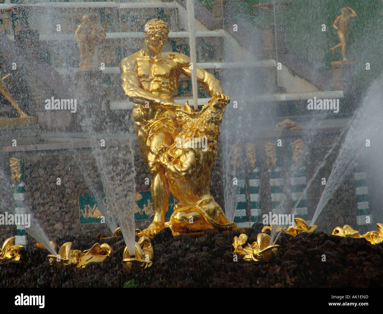 Samson fountain / Peterhof Stock Photo - Alamy