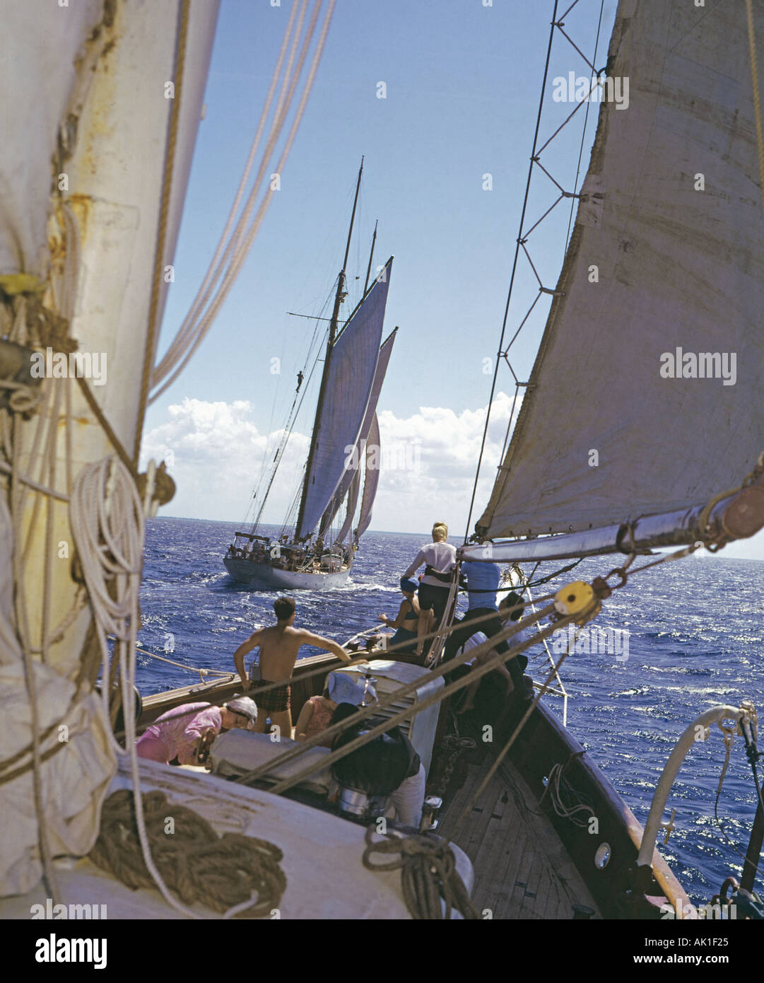 windjammer yachts cruising Caribbean Stock Photo - Alamy