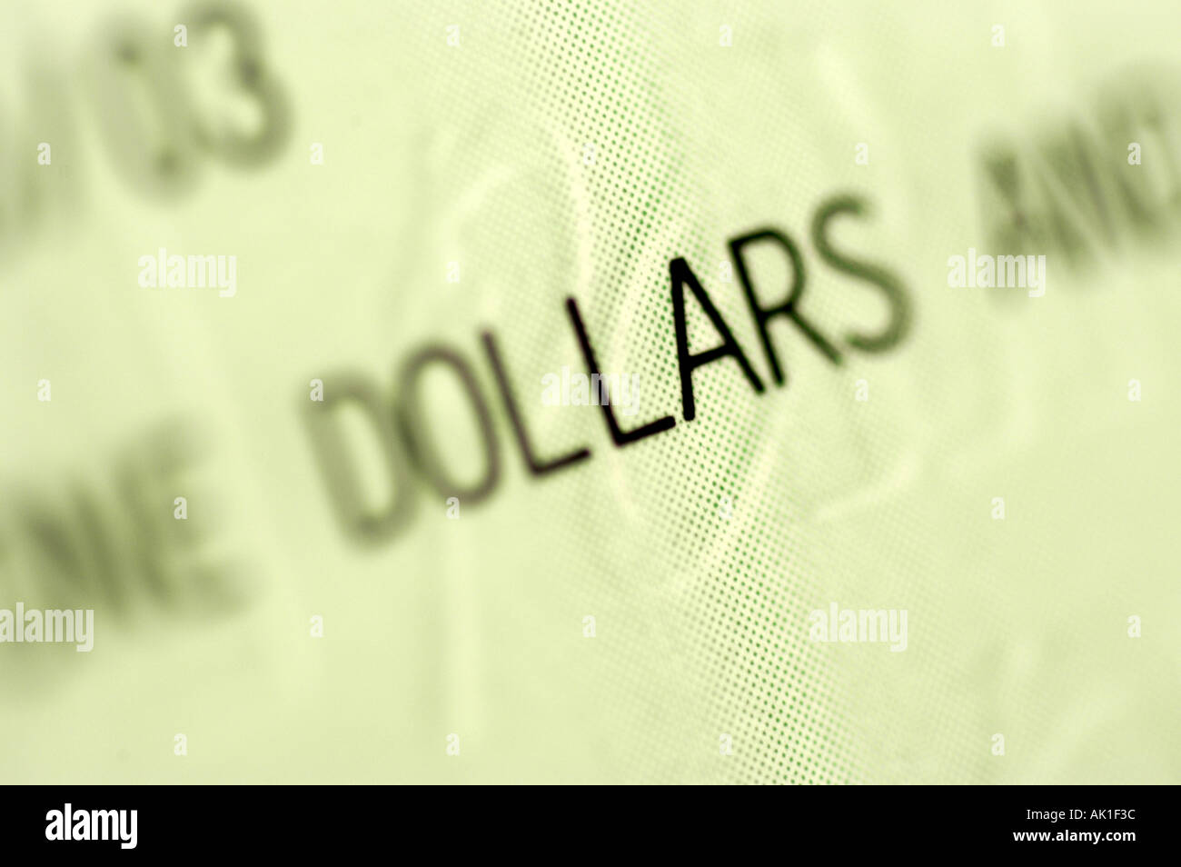 Dollars Signature Partial Check Cheque horizontal Stock Photo - Alamy