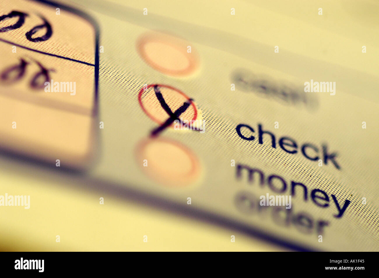 X Check Cheque Deposit Envelop Envelope Partial horizontal Stock Photo ...