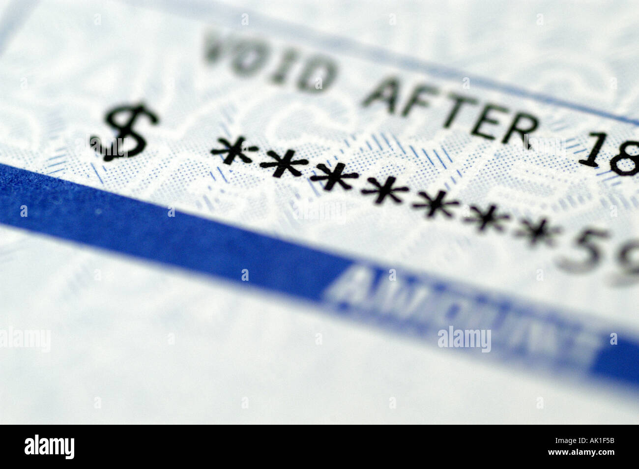 S void after amount partial check cheque horizontal Stock Photo - Alamy