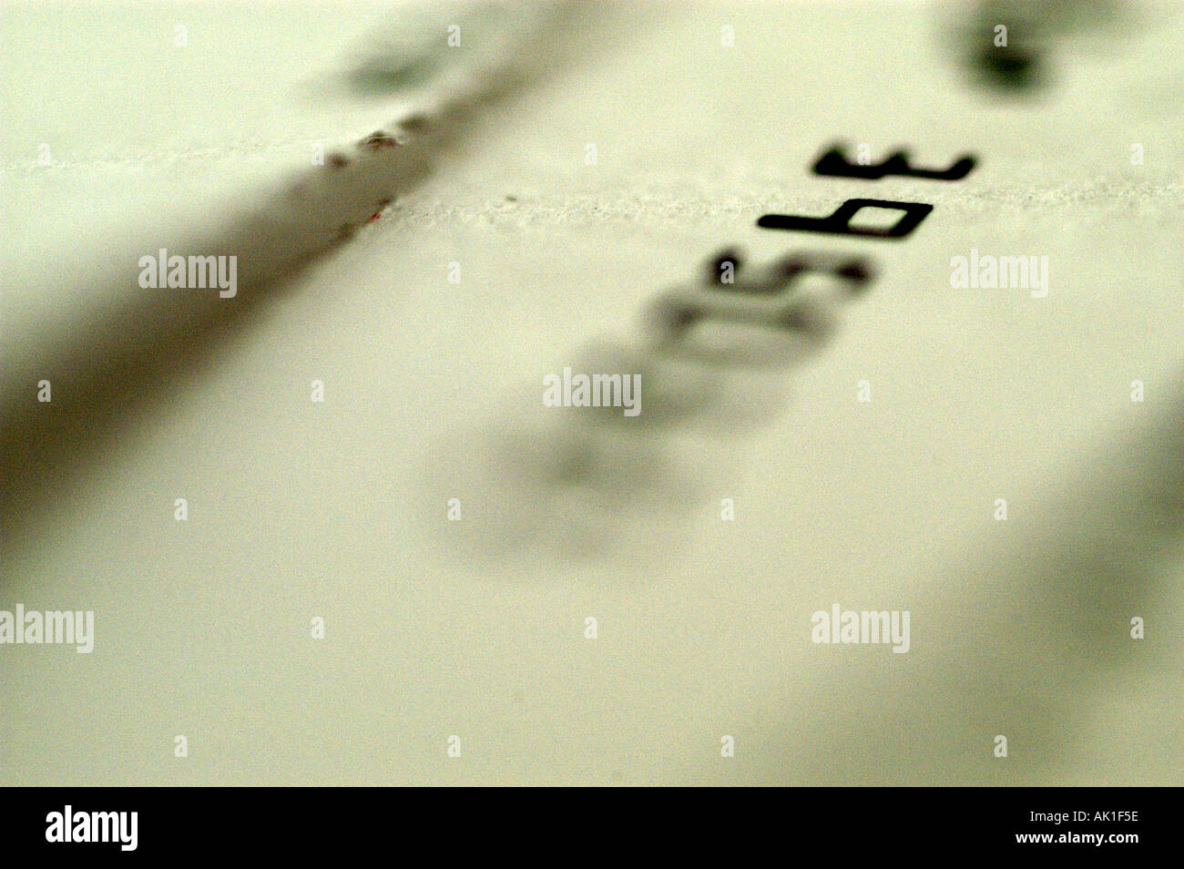 Number Series partial check cheque horizontal Stock Photo - Alamy