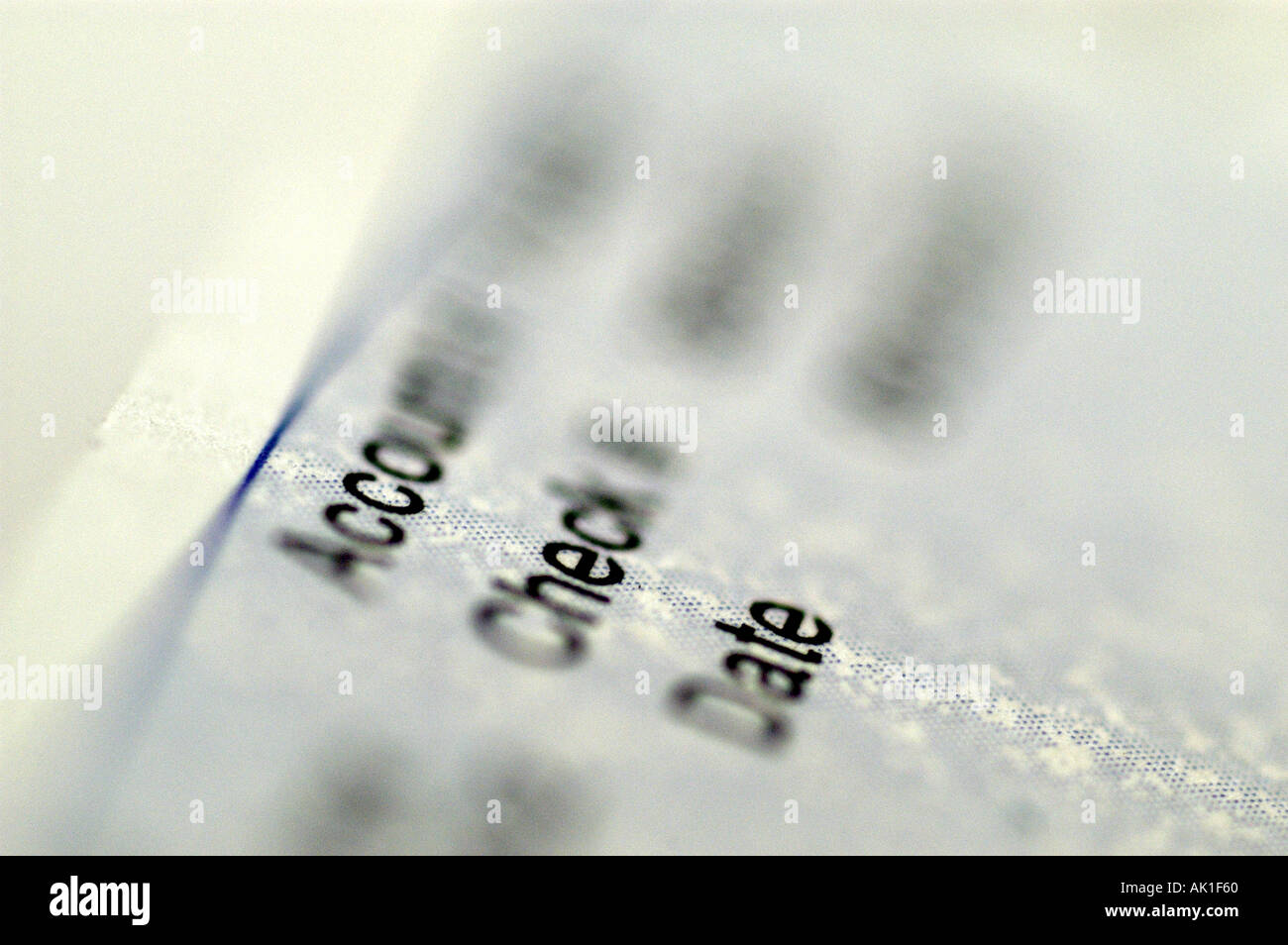 Account partial check cheque horizontal Stock Photo - Alamy