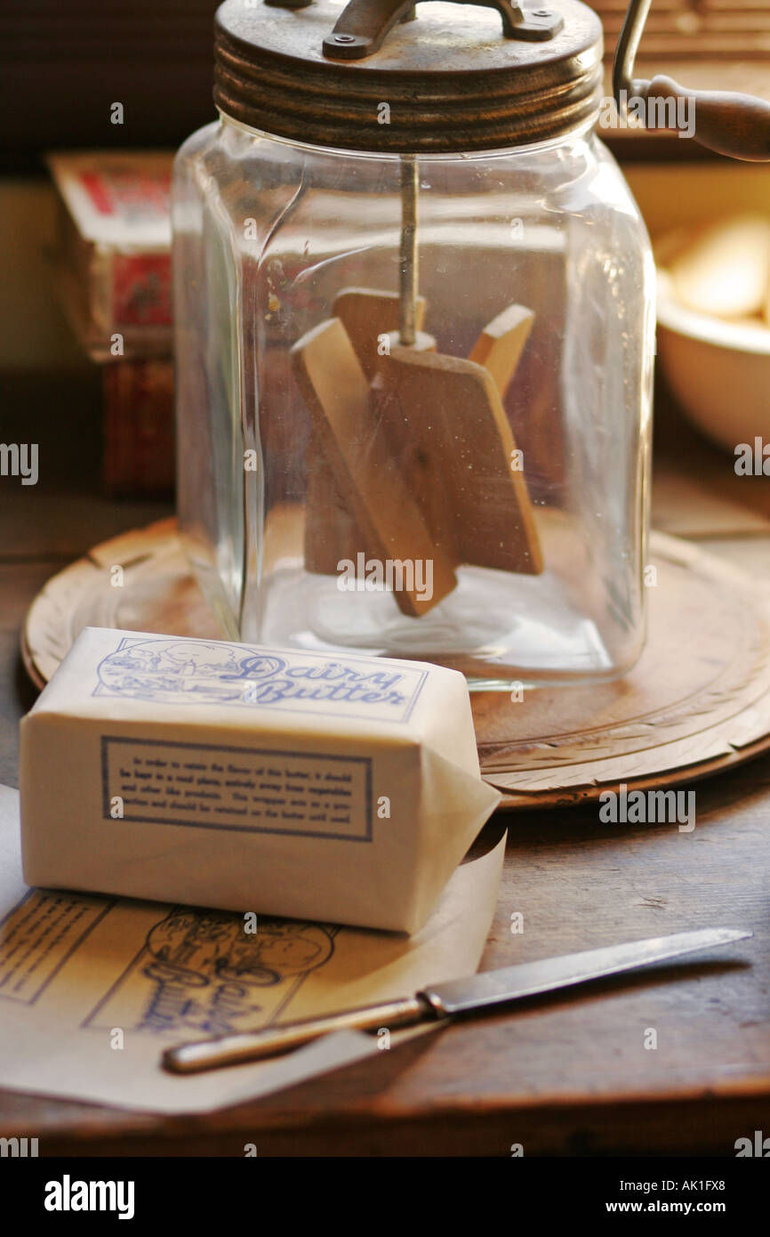 A butter churn, Historic Stewart Farm, Surrey, BC, Canada Stock Photo ...