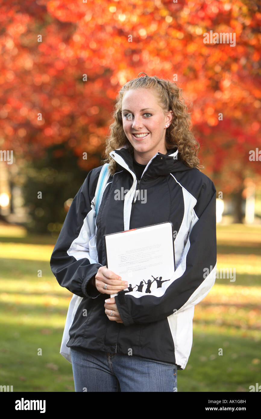 College student portrait with fall campus Stock Photo - Alamy