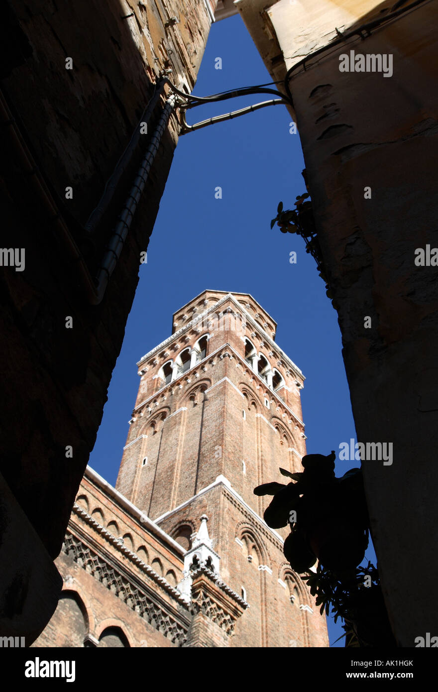 A church tower in Venice in Italy Stock Photo - Alamy