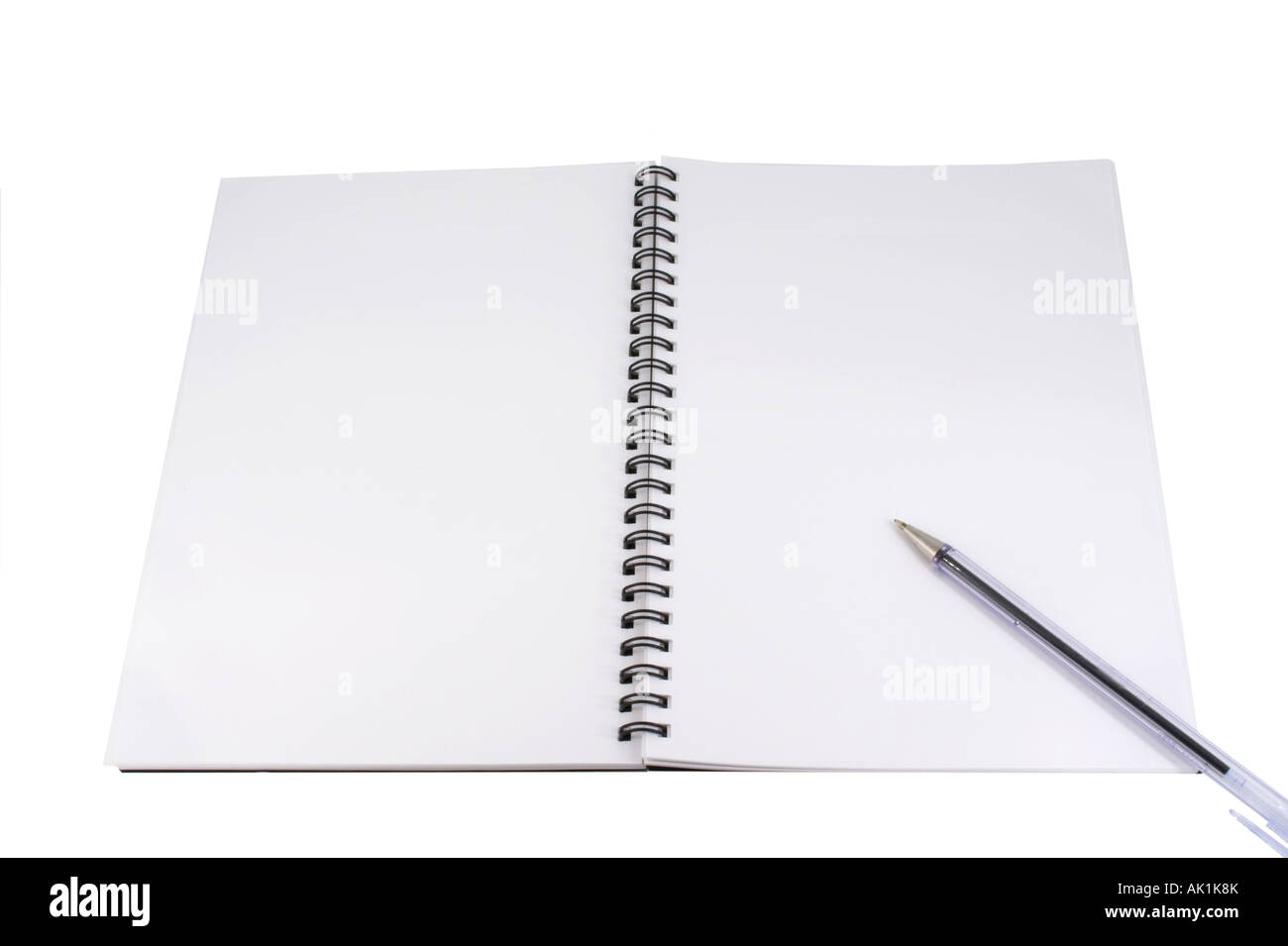 Blank notebook with pen Stock Photo - Alamy