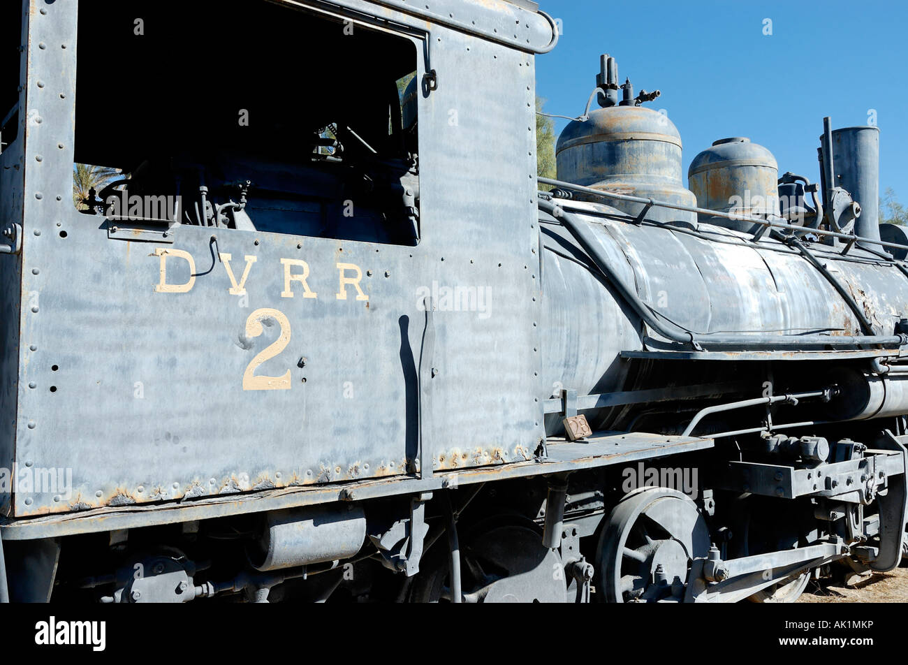Antique mining locomotive at Borax museum Death Valley National Park ...