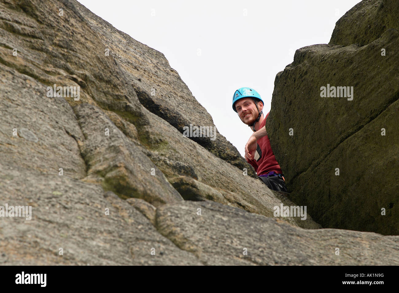A Climber on a rock - Peak District, England, UK Stock Photo - Alamy