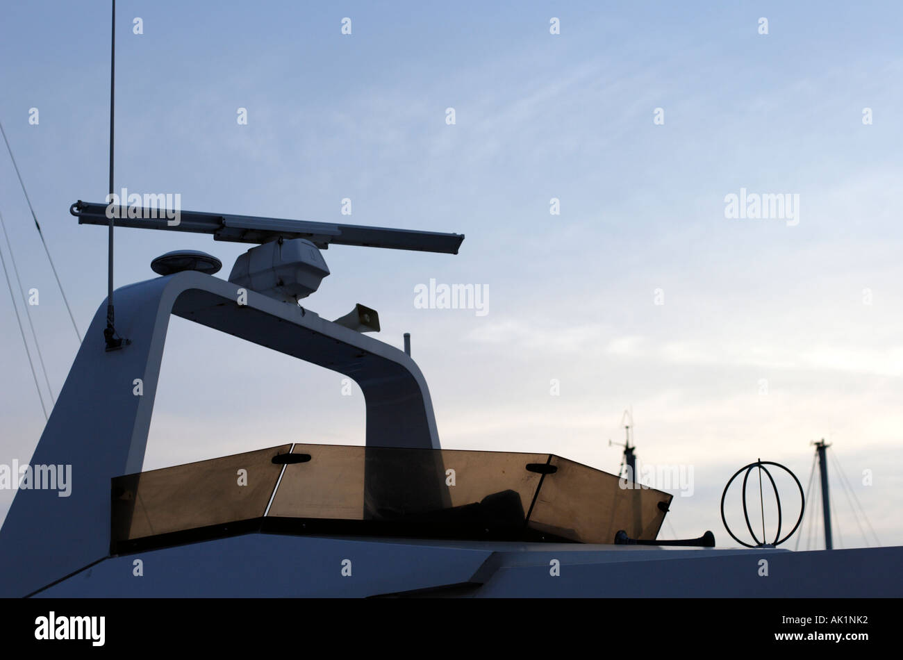 Detail of radar radio antenna and direction finding equipment on ...