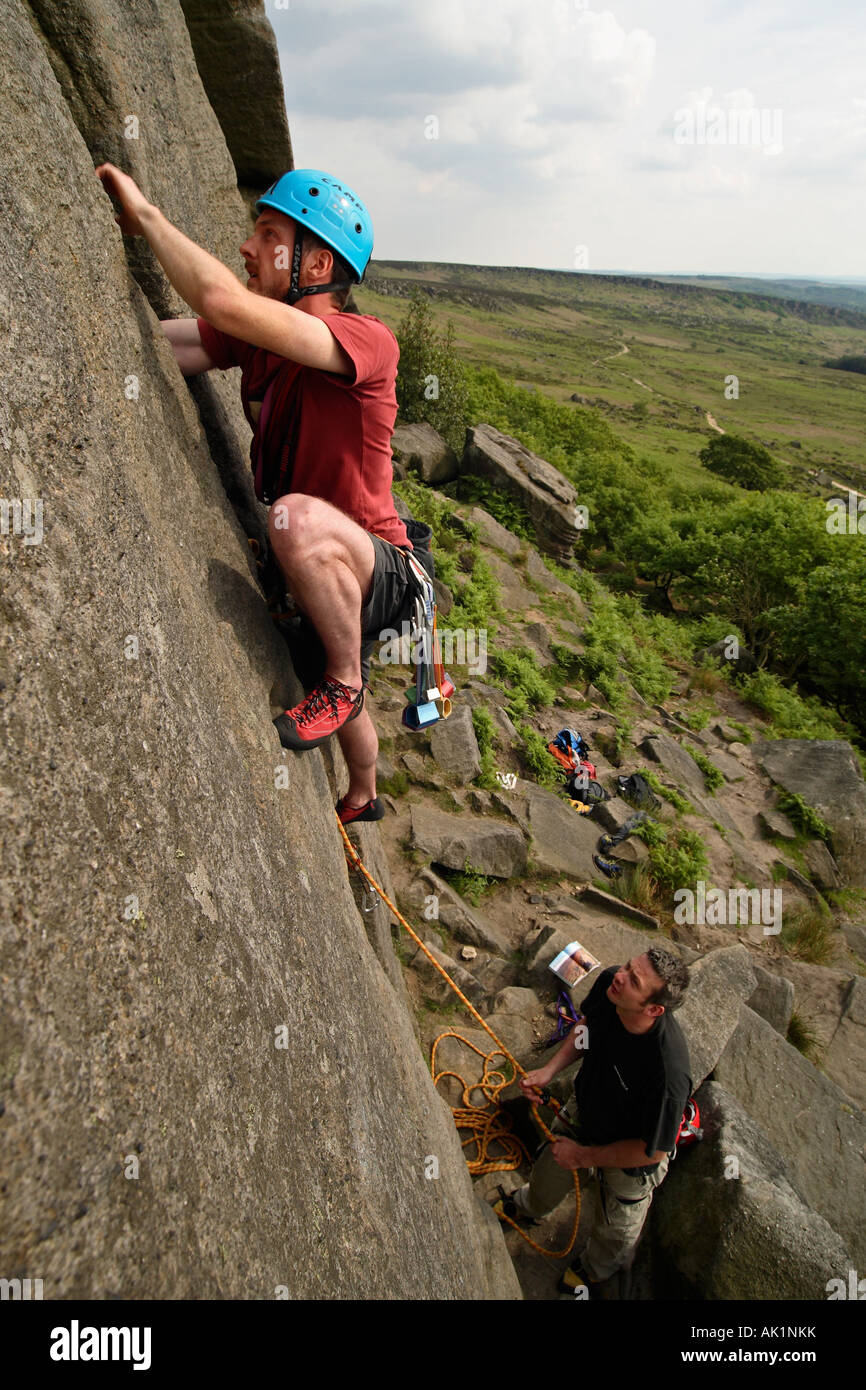 A Climber on a rock - Peak District, England, UK Stock Photo - Alamy