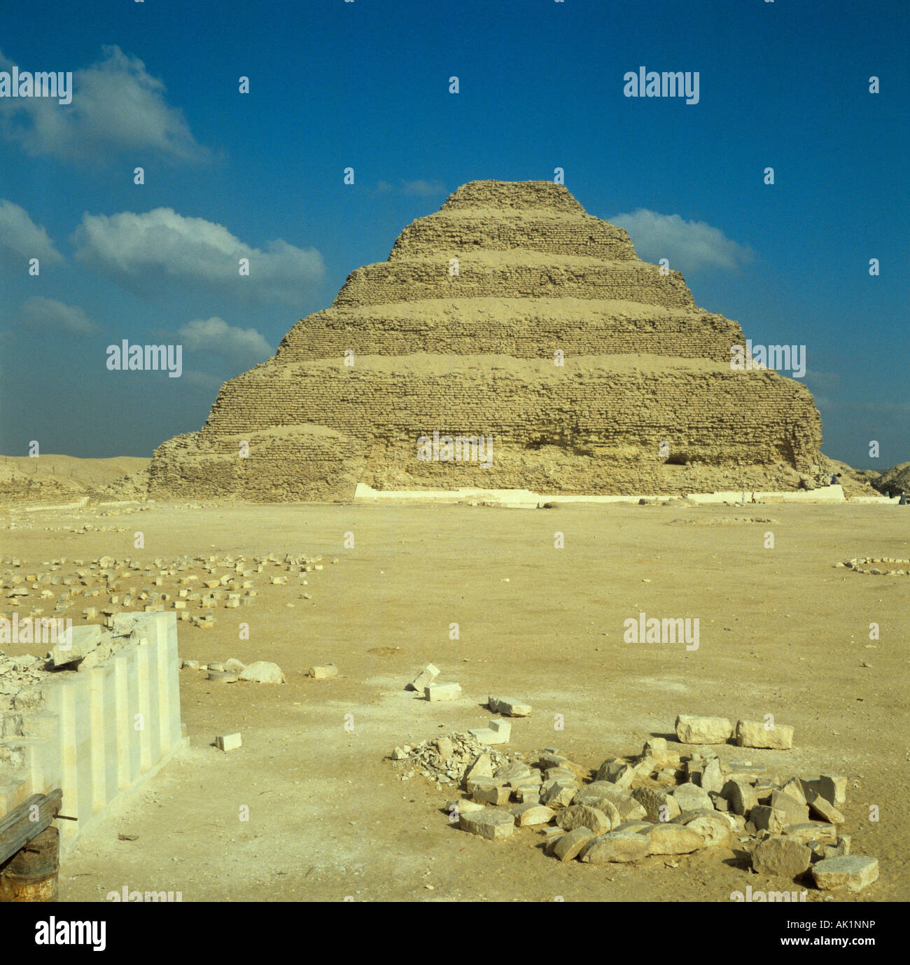 step pyramid of zoser area of sakkara egypt Stock Photo - Alamy