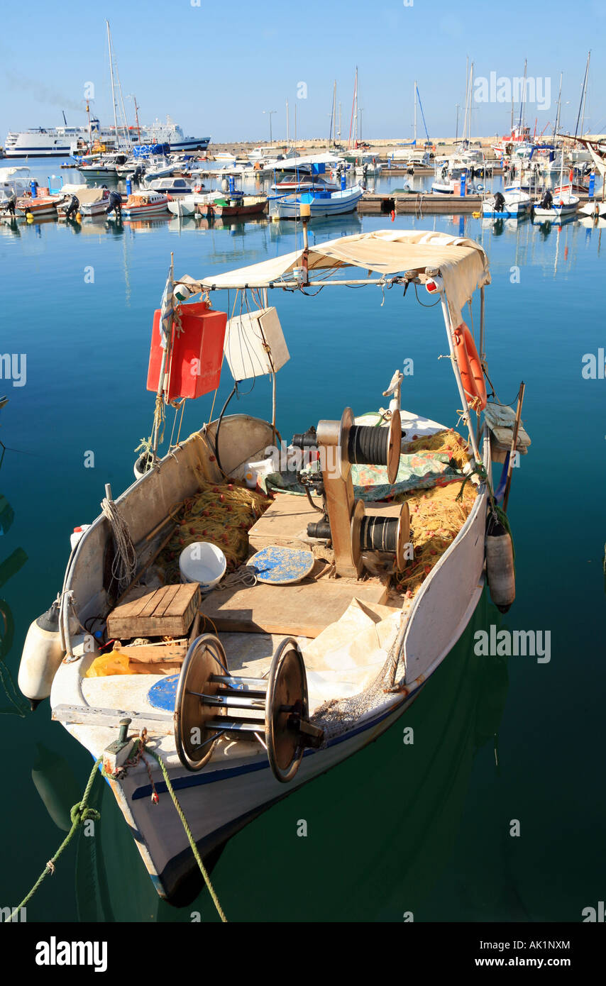 A small fishing boat in the marina at Rethymnon Crete The Rethymnon ...