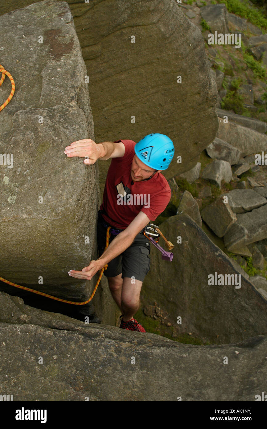 A Climber on a rock - Peak District, England, UK Stock Photo - Alamy