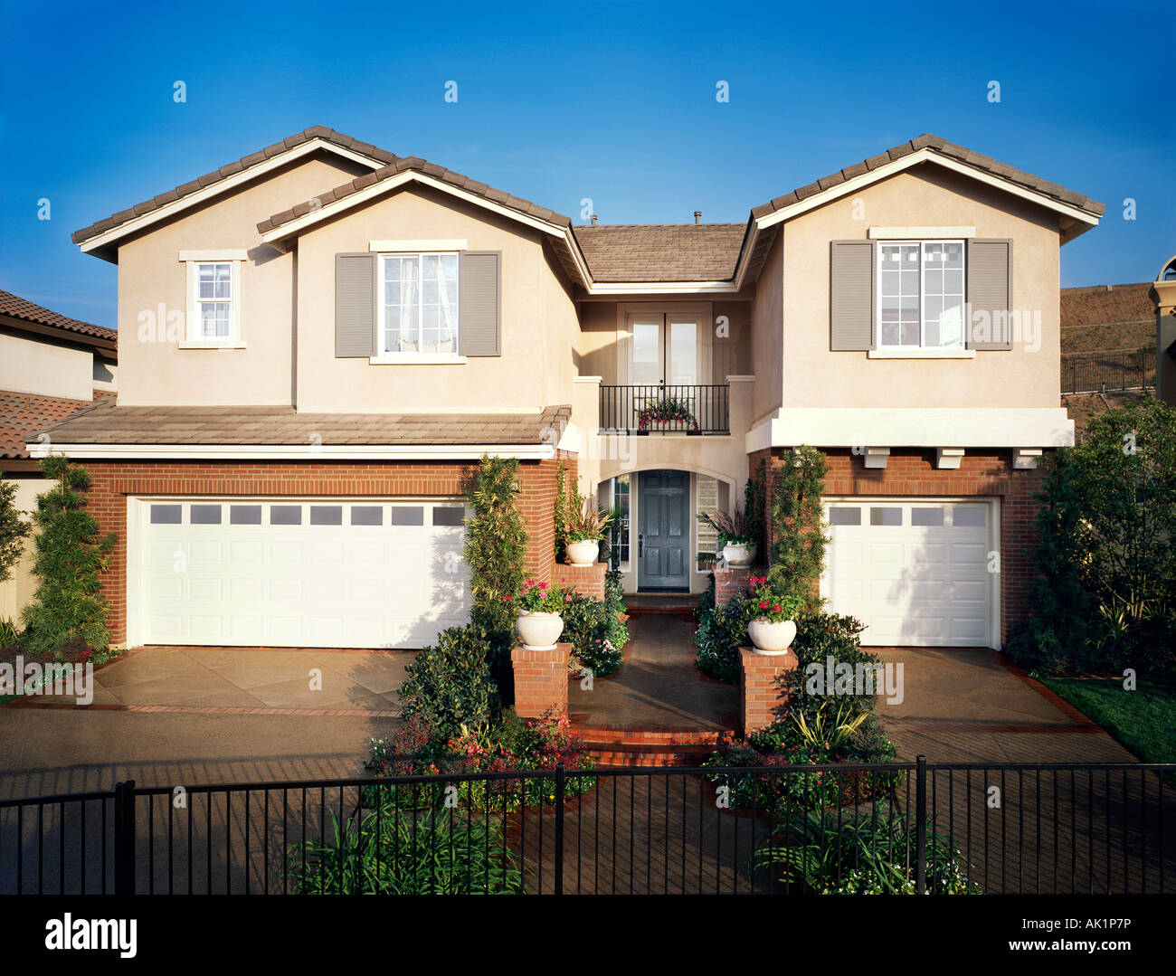 Front Exterior of Traditional Home Stock Photo - Alamy