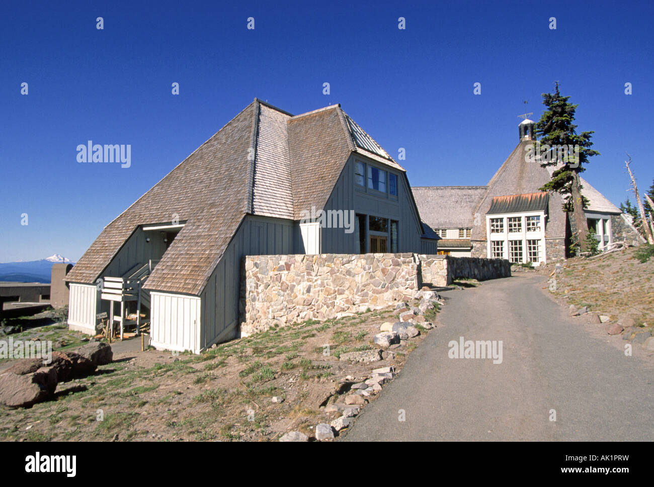 A view of massive and historic Timberline Lodge, on the slopes of Mount ...