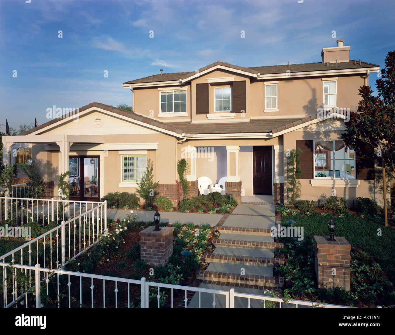 Front Exterior of Traditional Home Stock Photo - Alamy