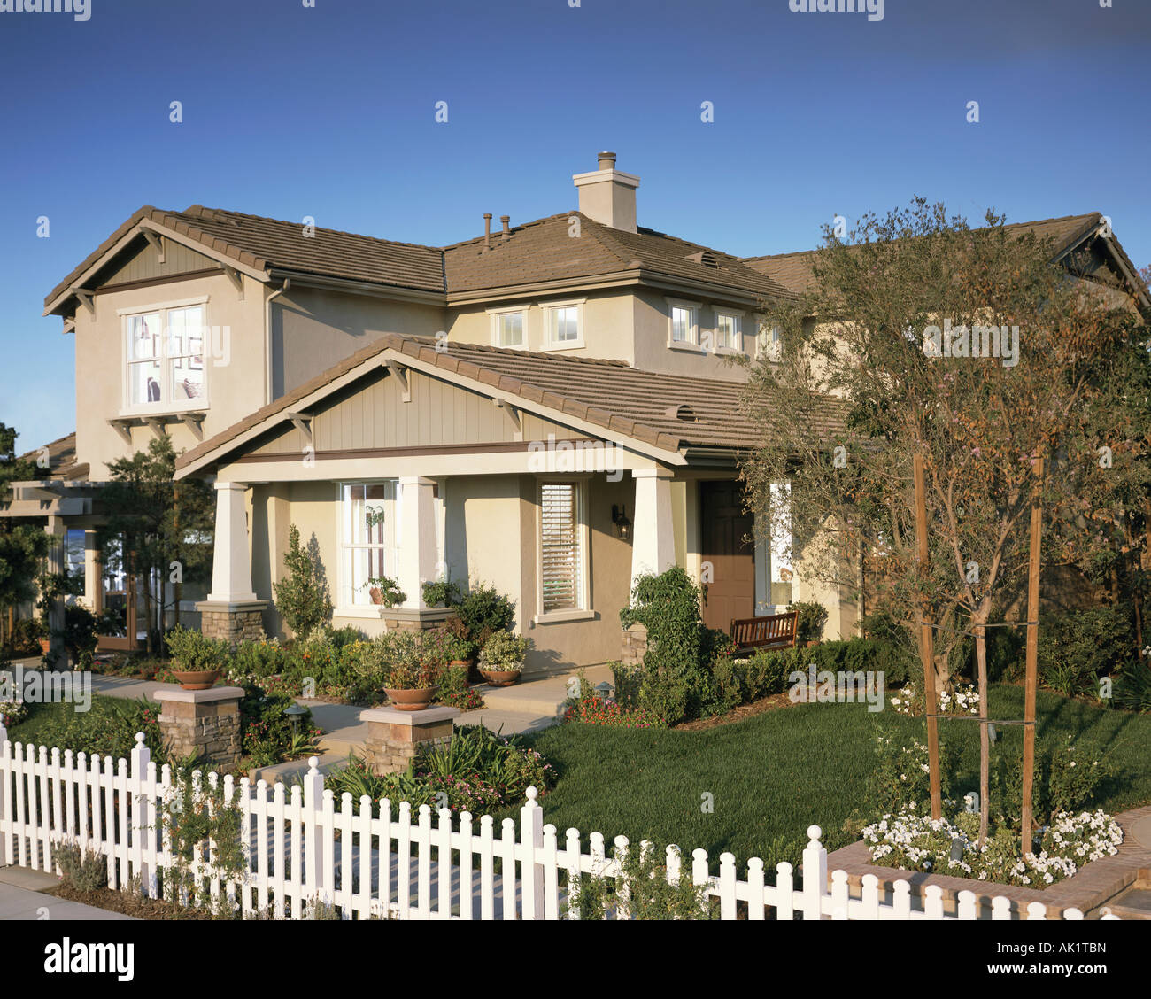 Front Exterior of Traditional Home Stock Photo - Alamy