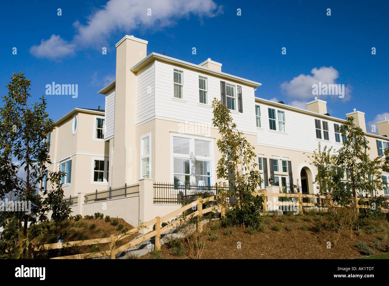 Exterior of Traditional Townhouses Stock Photo - Alamy
