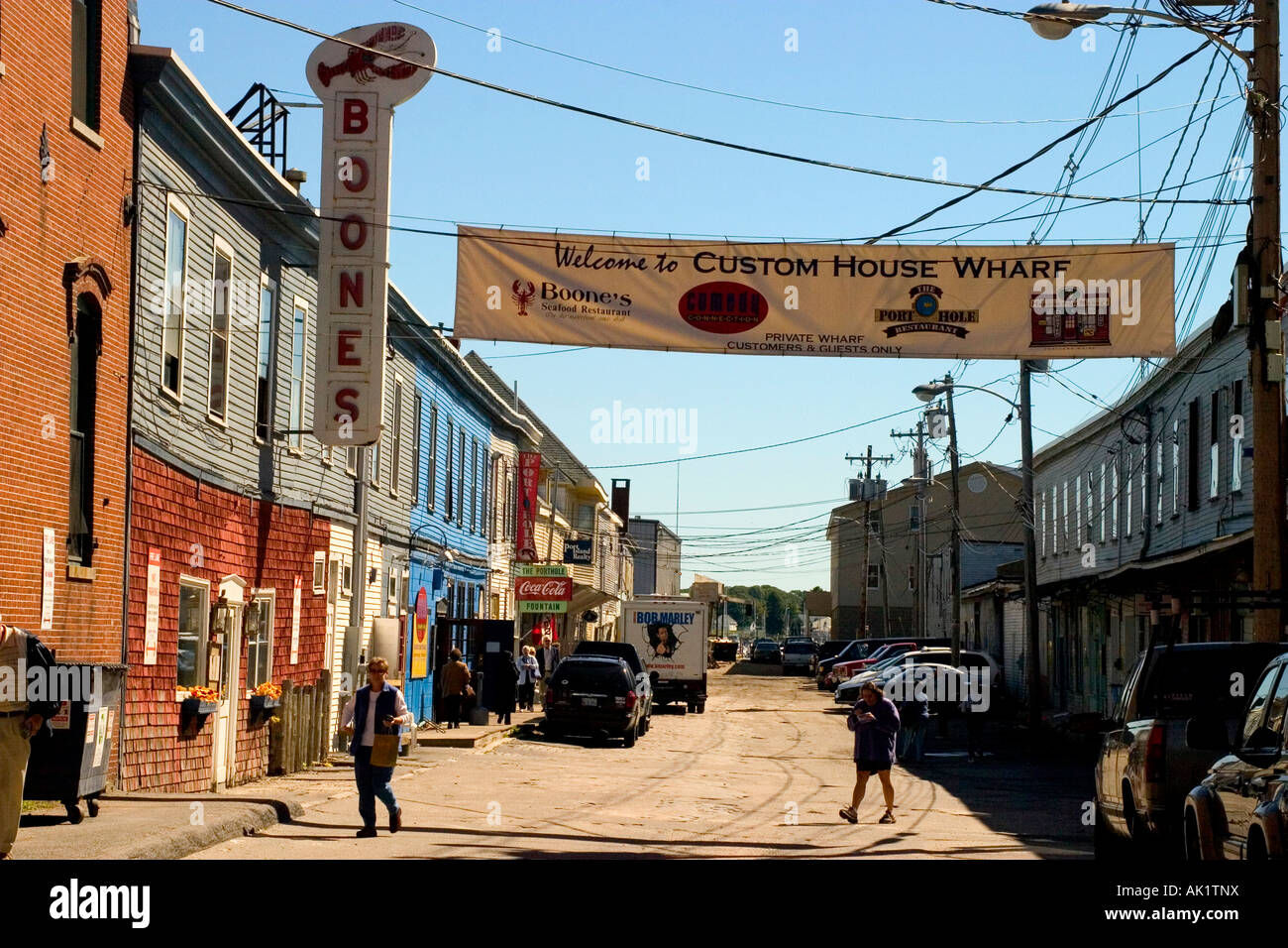 Portland Maine the Custom s House Wharf is one of the more colorful ...