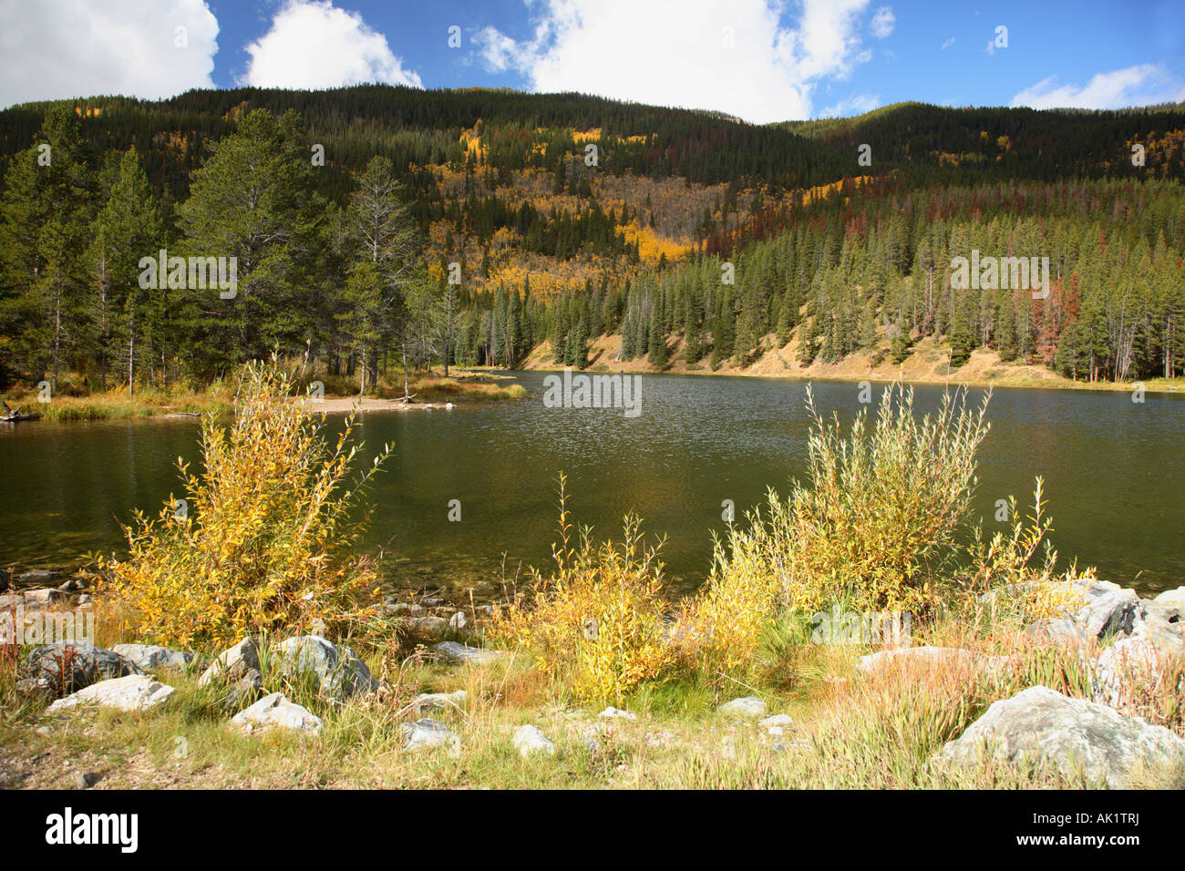 Subalpine lake in autumn, Colorado Stock Photo - Alamy