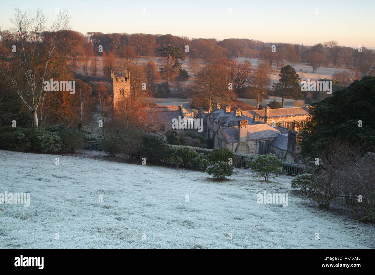 lanhydrock house and garden in frost cornwall winter Stock Photo - Alamy