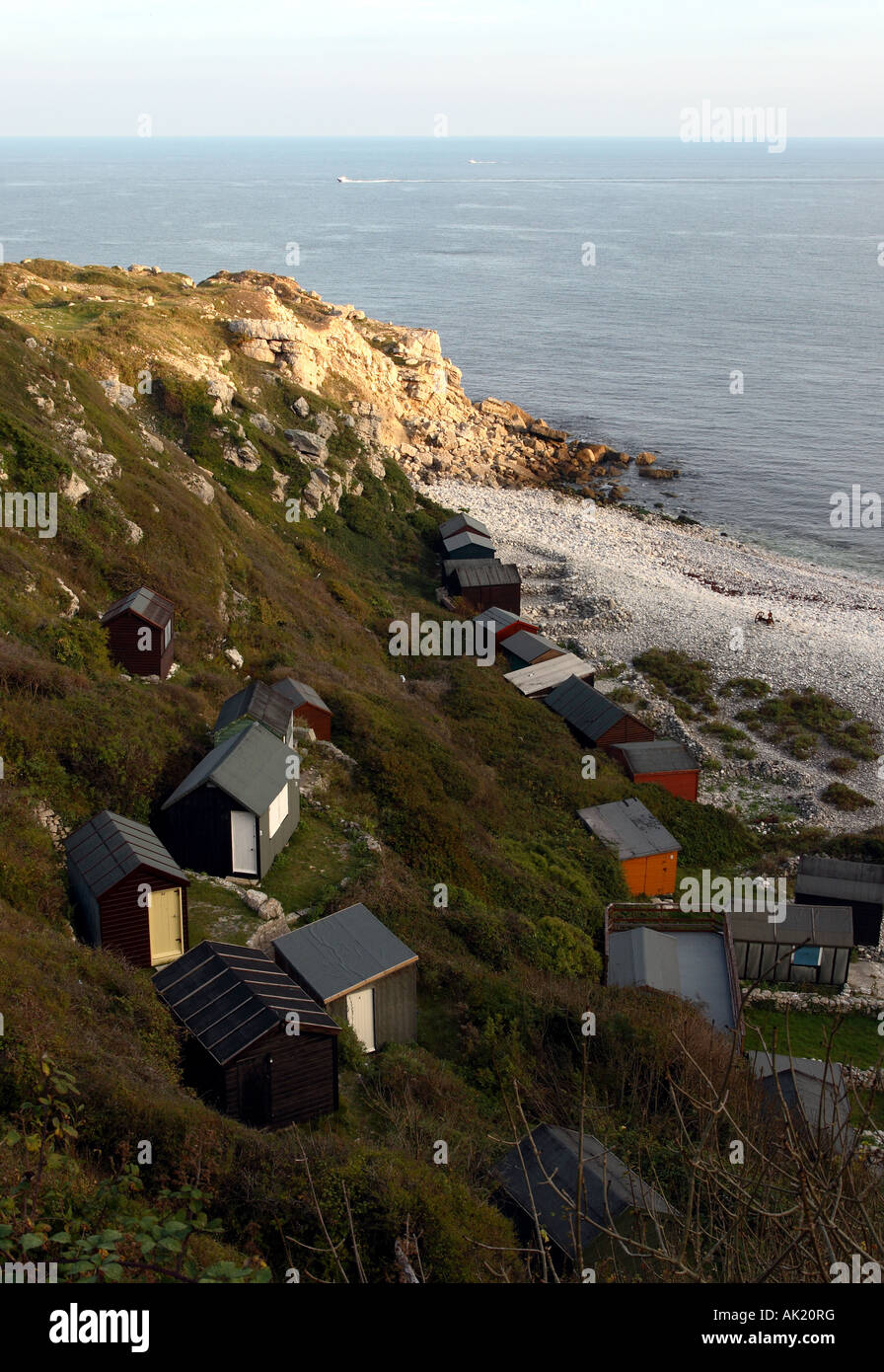 Beach huts on Portland Bill in Dorset in England Stock Photo - Alamy