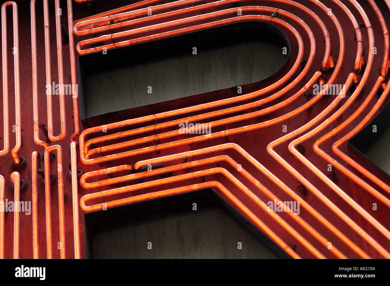 The Letter "R" in neon lights Stock Photo - Alamy